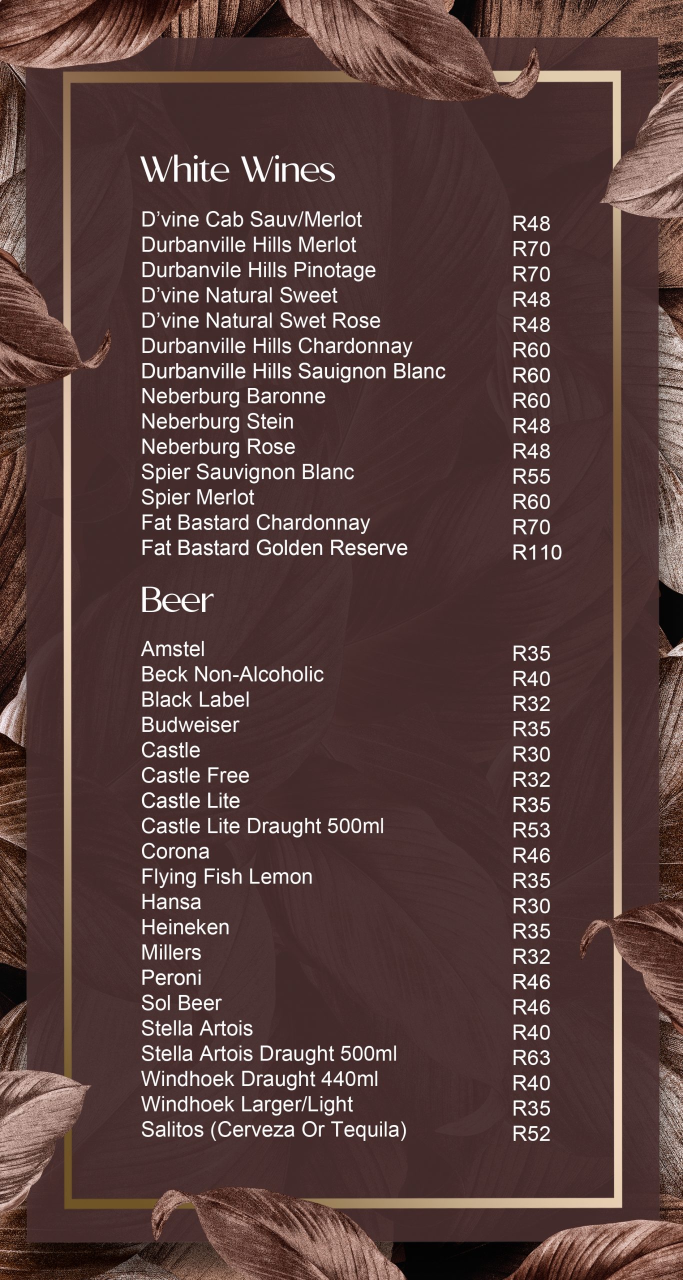 Drinks – 012 Lifestyle Brooklyn