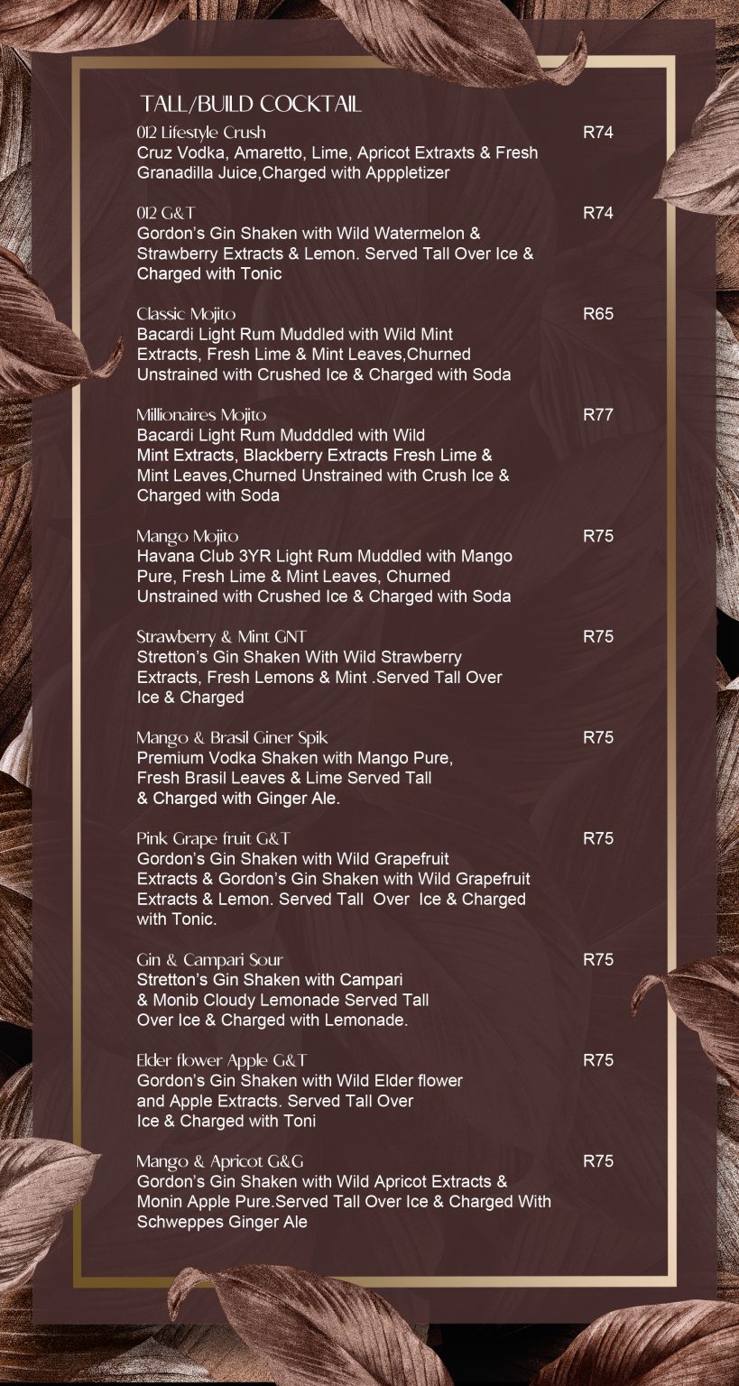 Drinks – 012 Lifestyle Brooklyn